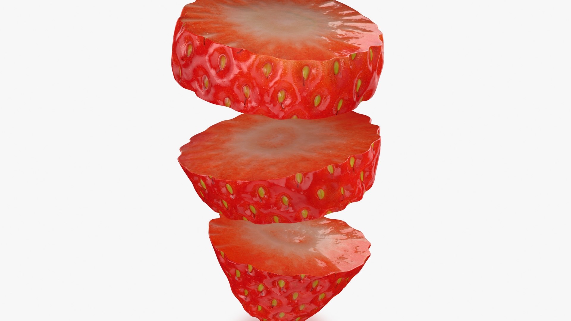 3D Strawberry Sliced - TurboSquid 2229540