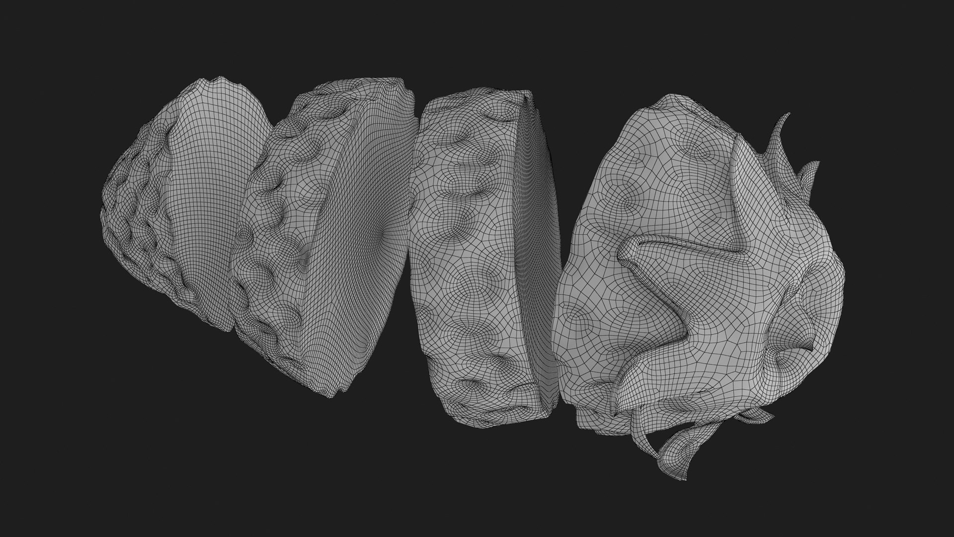 3D Strawberry Sliced - TurboSquid 2229540