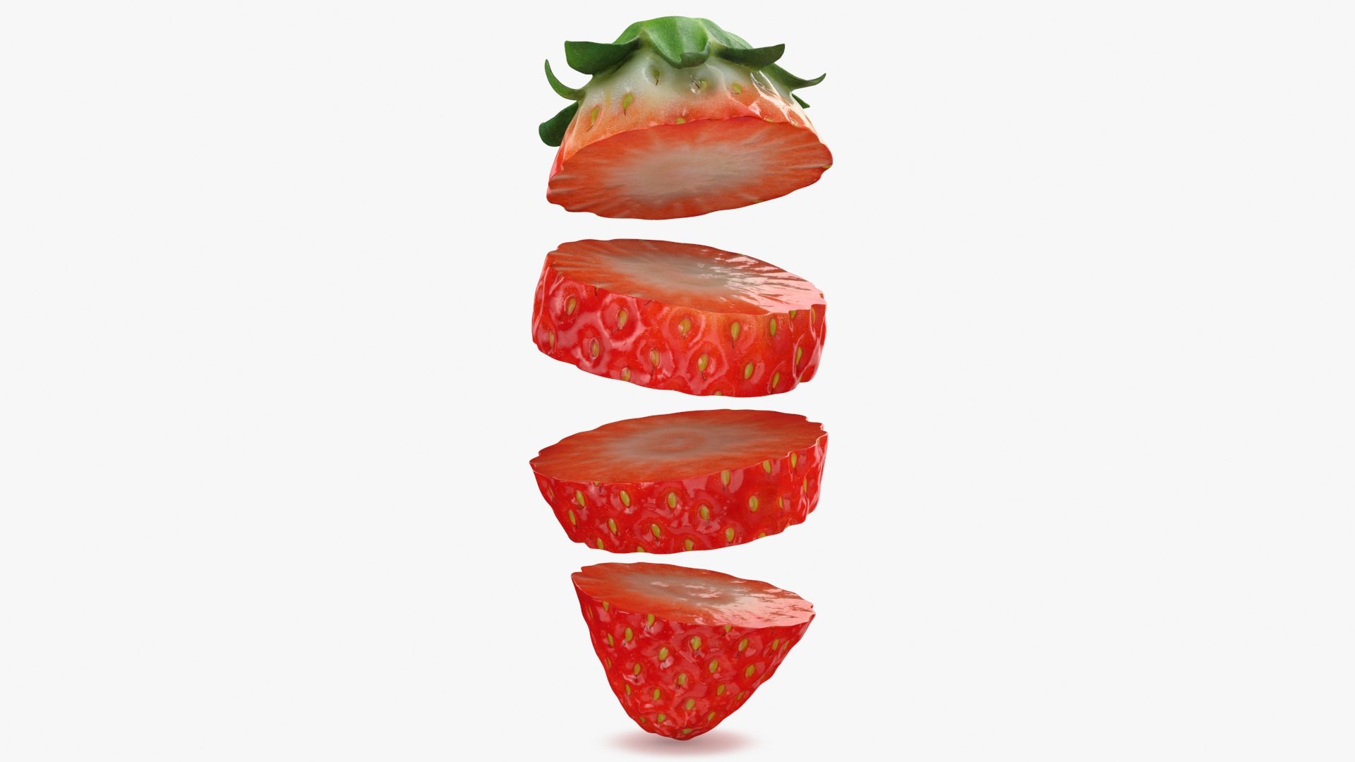 3D Strawberry Sliced - TurboSquid 2229540
