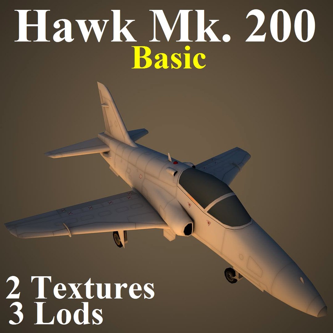 Hawk 200 Basic Aircraft 3d Model