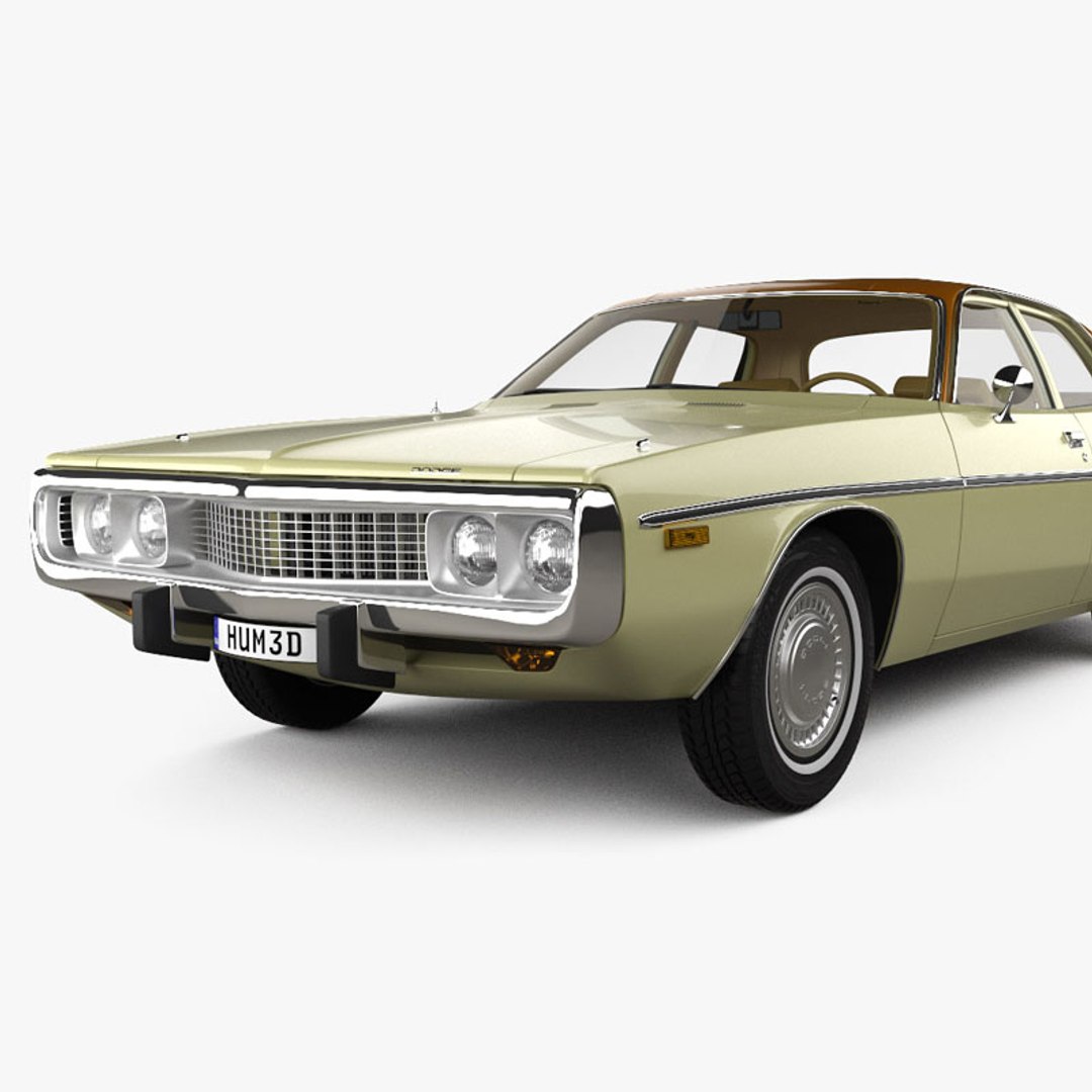 3D Dodge Coronet sedan Custom V8 318 with HQ interior and engine 1973 ...