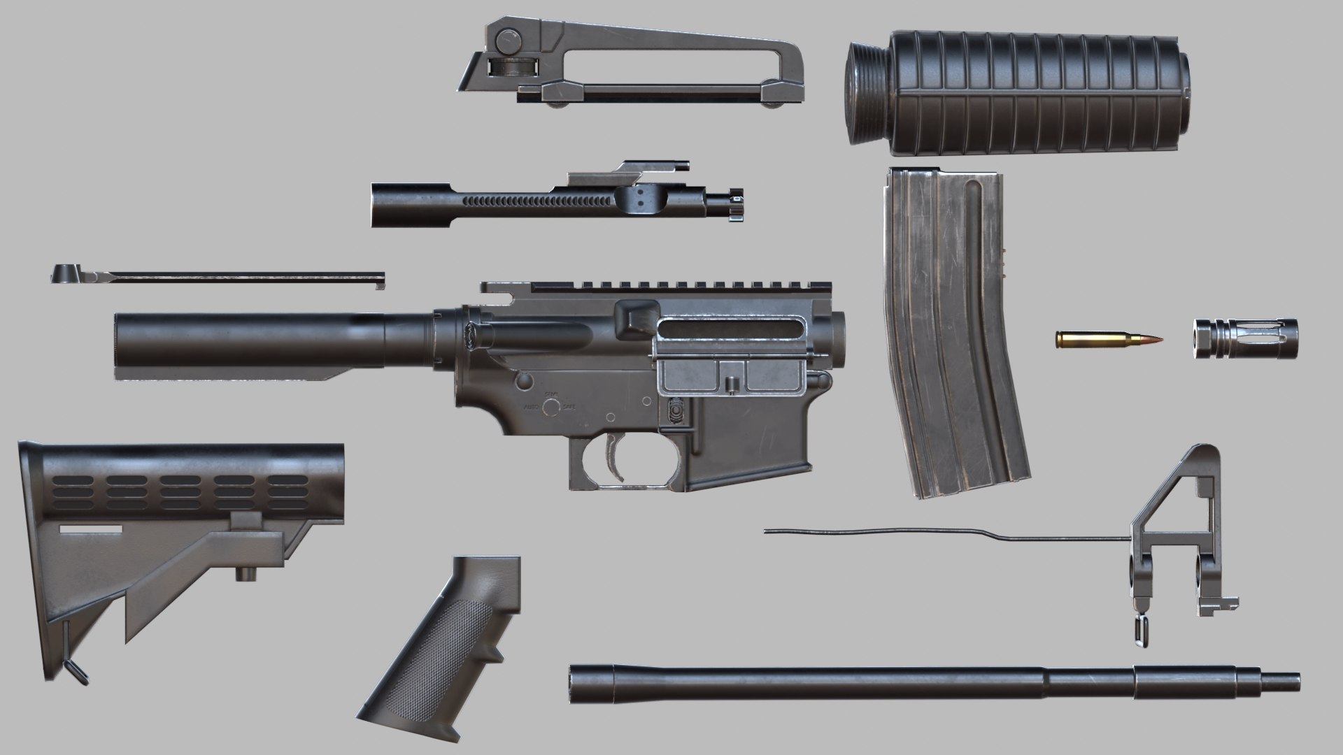 M4A1 Carbine Modular 3D Model - TurboSquid 2344042