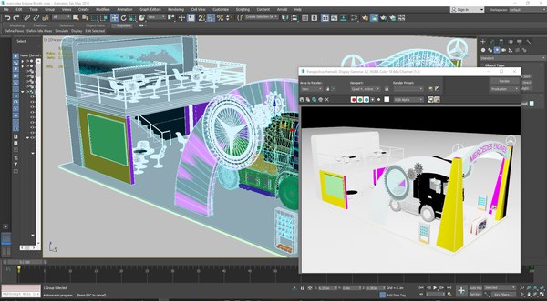 Mercedes Engine Booth special stand Booth 3D model - TurboSquid 1917898
