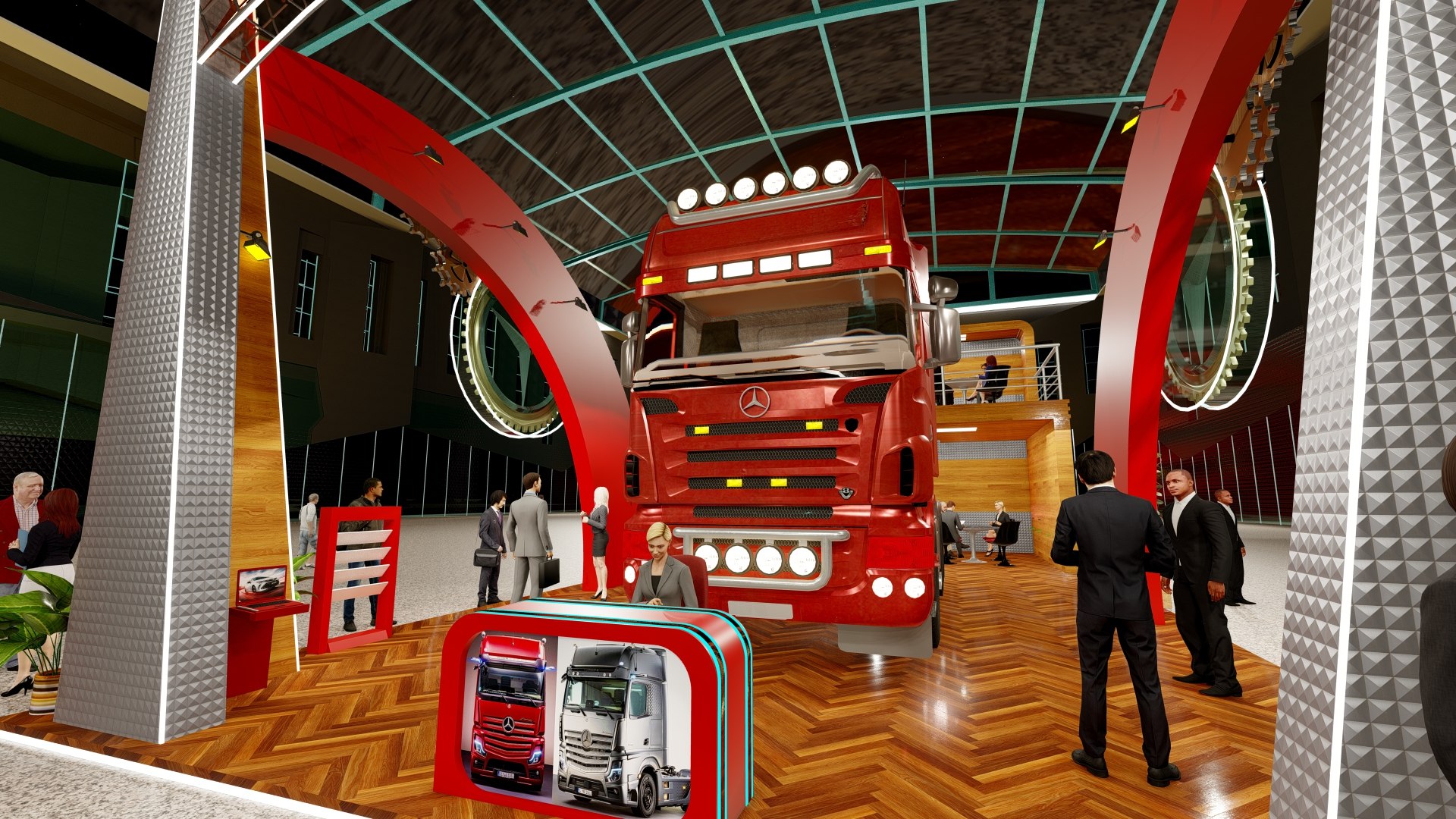 Mercedes Engine Booth Special Stand Booth 3D Model - TurboSquid 1917898