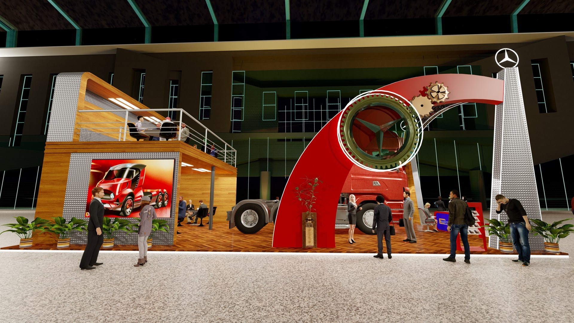 Mercedes Engine Booth Special Stand Booth 3D Model - TurboSquid 1917898