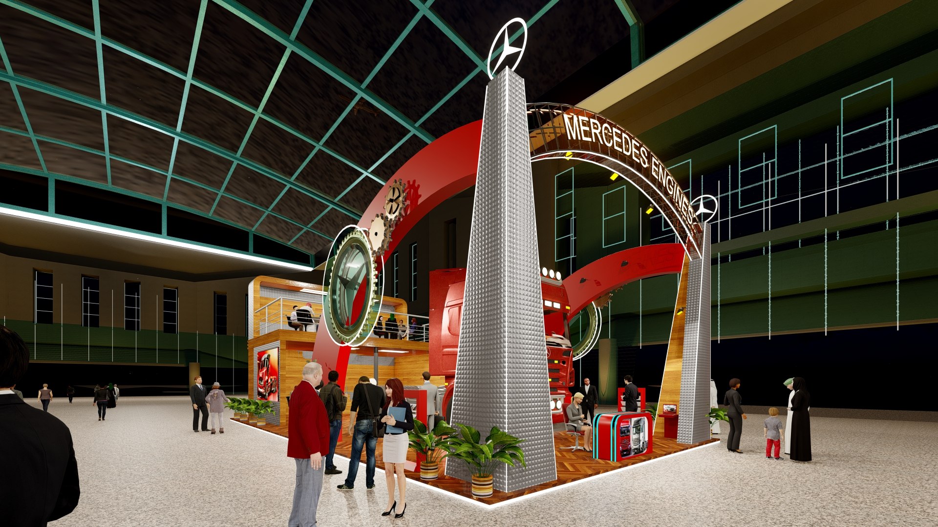 Mercedes Engine Booth Special Stand Booth 3D Model - TurboSquid 1917898