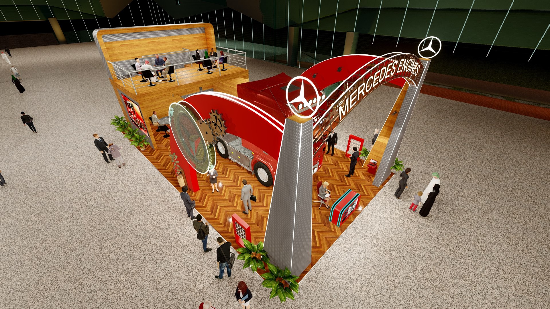 Mercedes Engine Booth Special Stand Booth 3D Model - TurboSquid 1917898