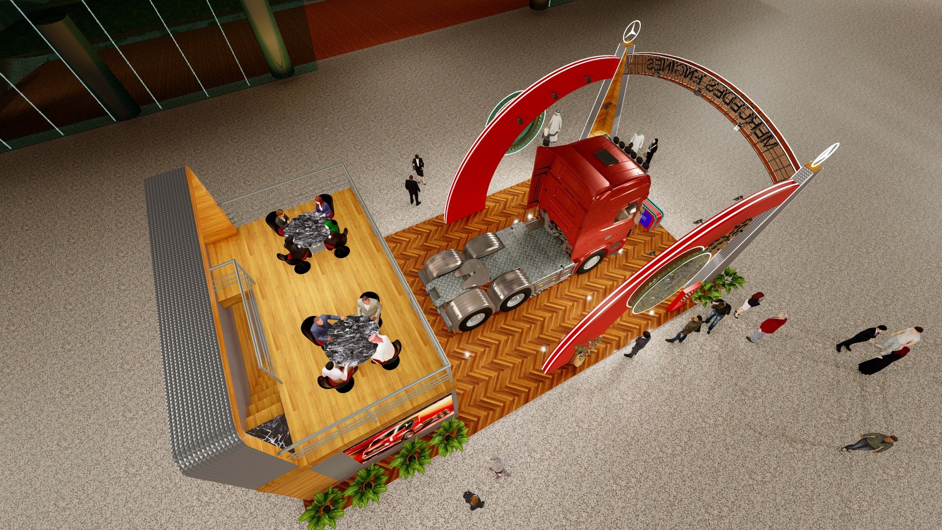 Mercedes Engine Booth Special Stand Booth 3D Model - TurboSquid 1917898