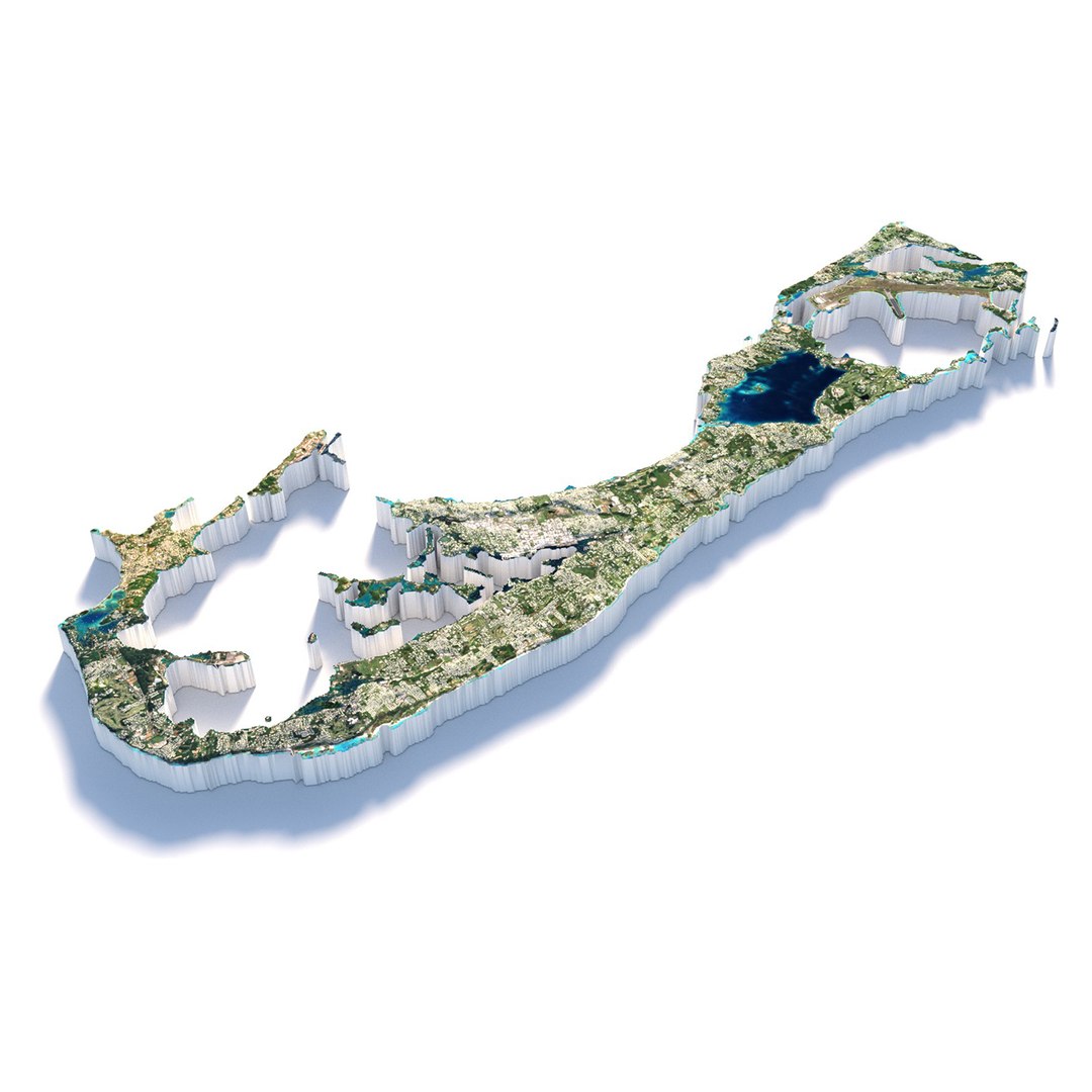 Bermuda Terrain Map 3D Model - TurboSquid 2335456