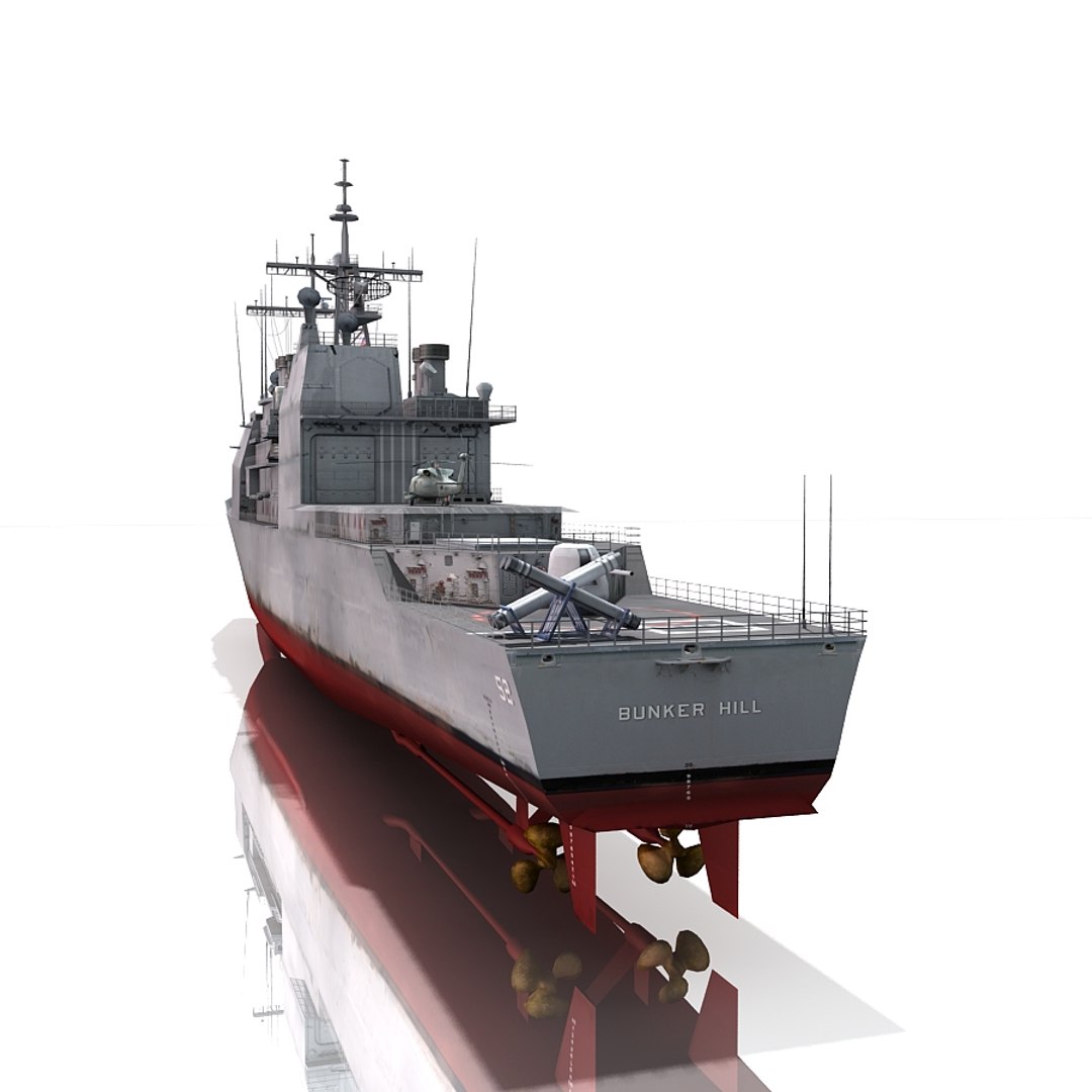 3d Model Uss Bunker Hill Cg-52