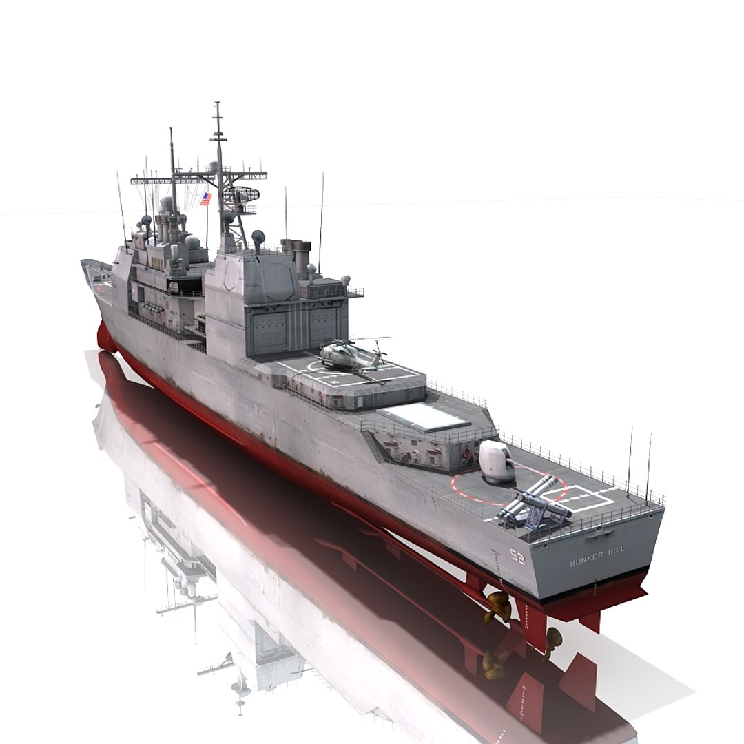 3d Model Uss Bunker Hill Cg-52