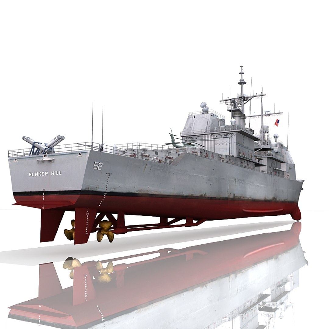 3d Model Uss Bunker Hill Cg-52