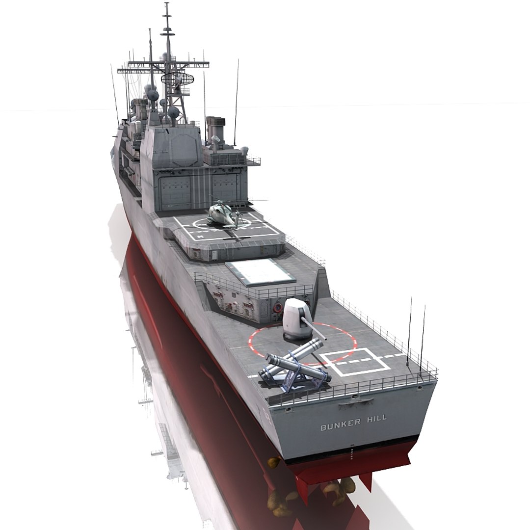 3d Model Uss Bunker Hill Cg-52