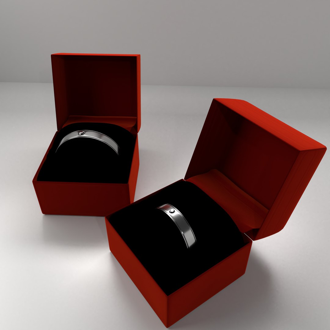 3D Couple Silver Ring Diamond - TurboSquid 1576686