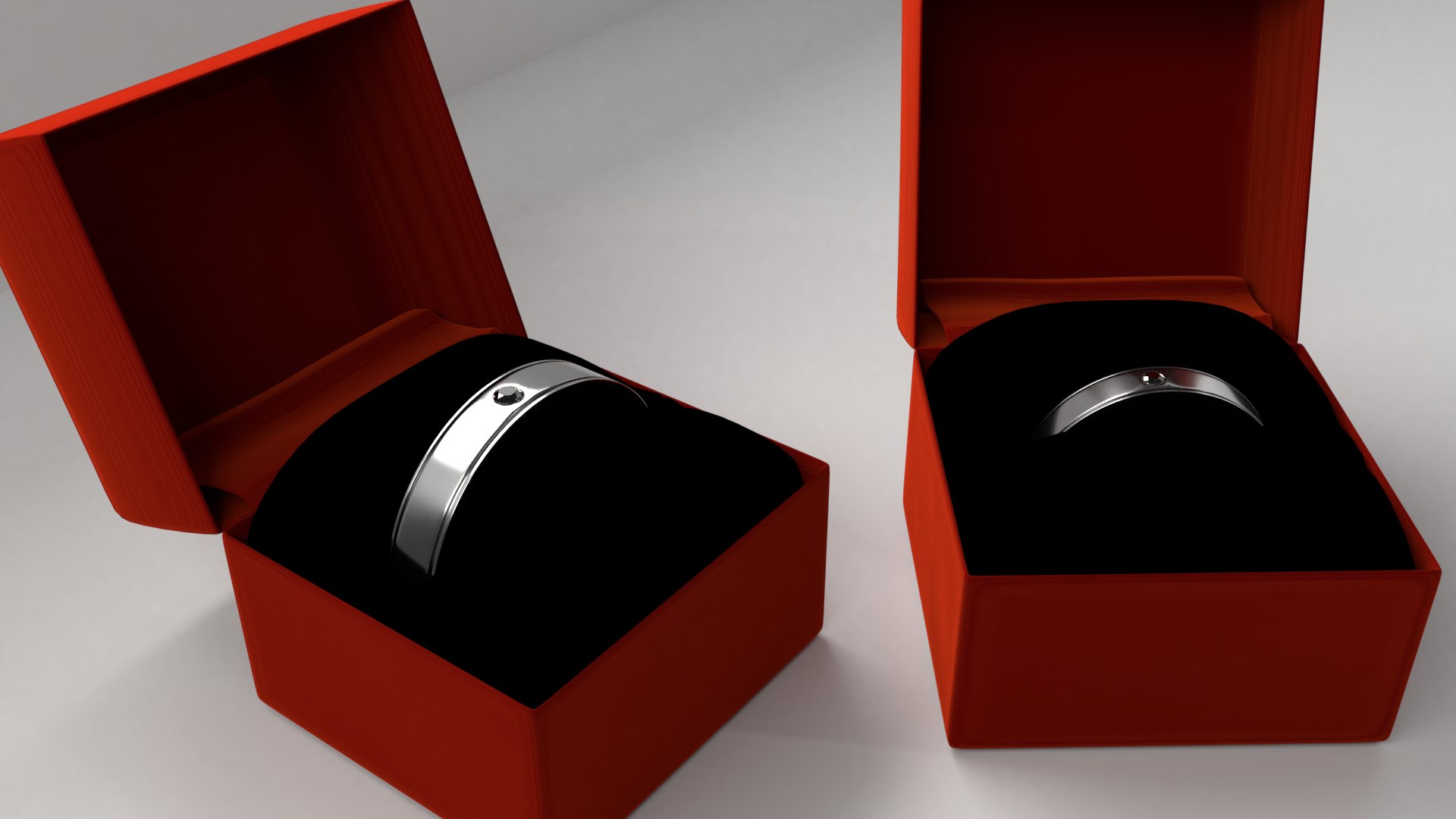 3D Couple Silver Ring Diamond - TurboSquid 1576686