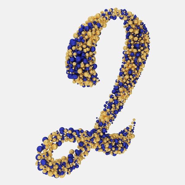 Calligraphic digit 2 number 3D model - TurboSquid 1396143