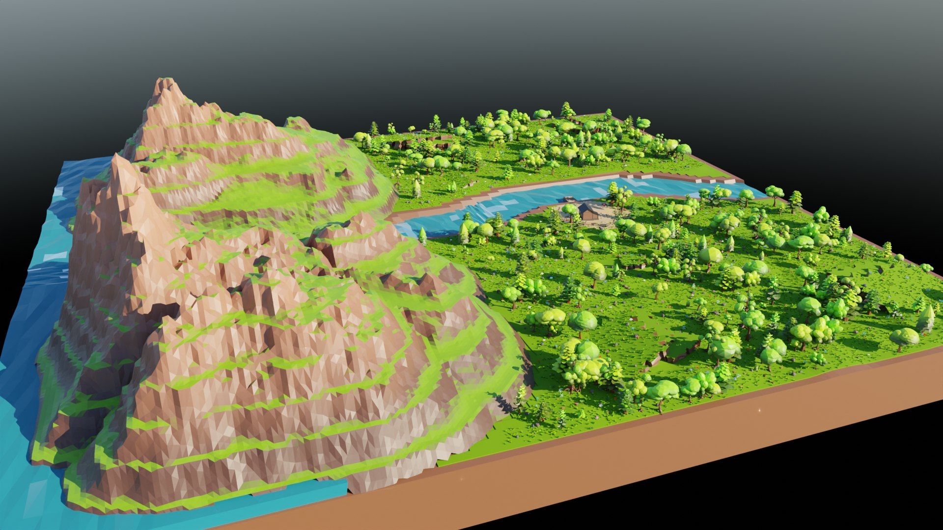 Mountain River Scene 3D Model 3D - TurboSquid 2017259