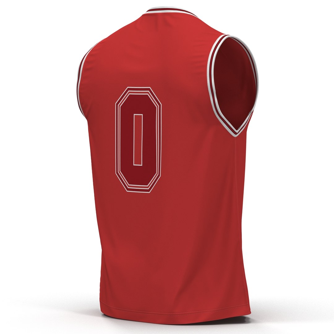 3d Model Of Basketball Jersey Red