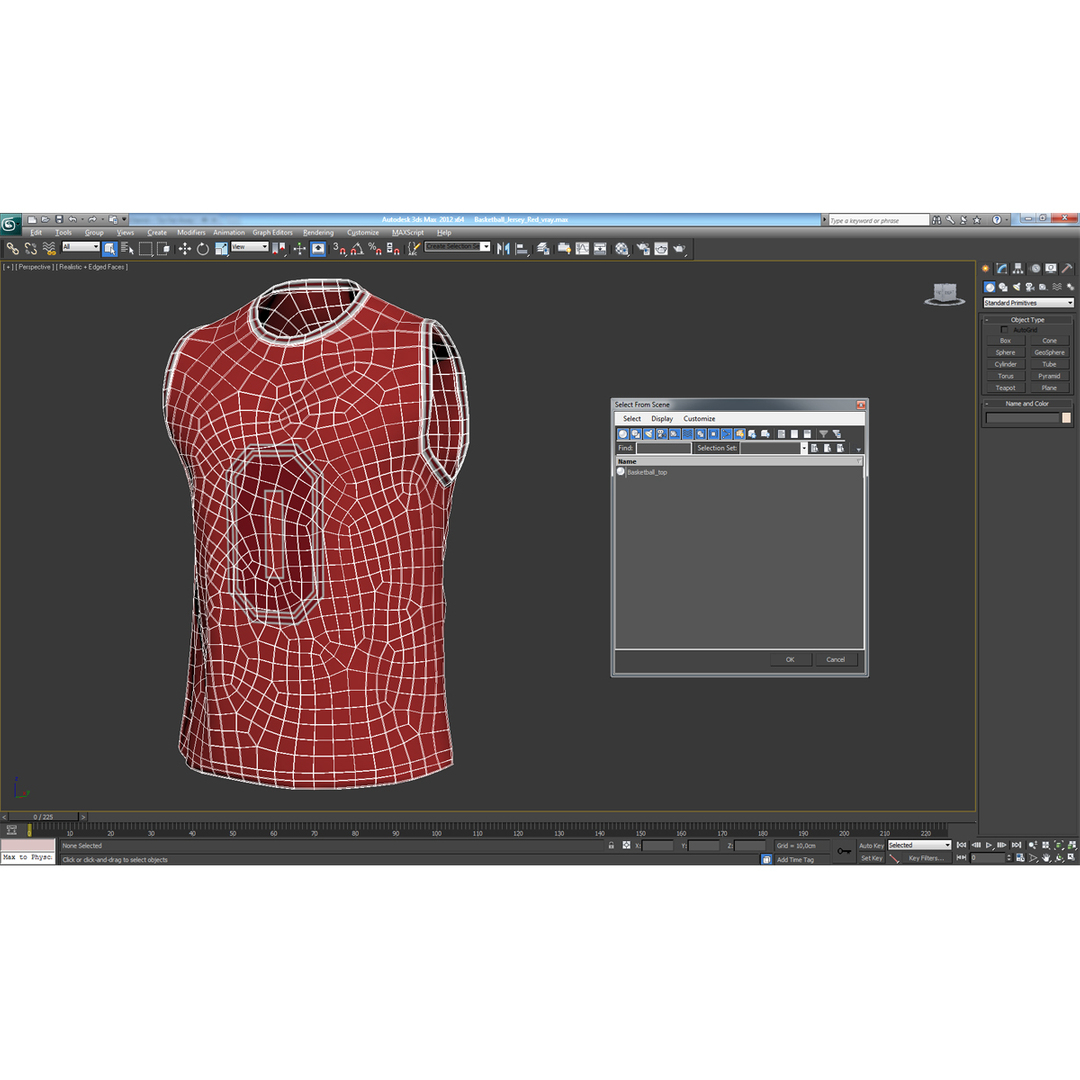 3d model of basketball jersey red
