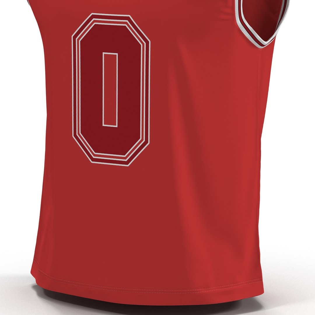 3d Model Of Basketball Jersey Red