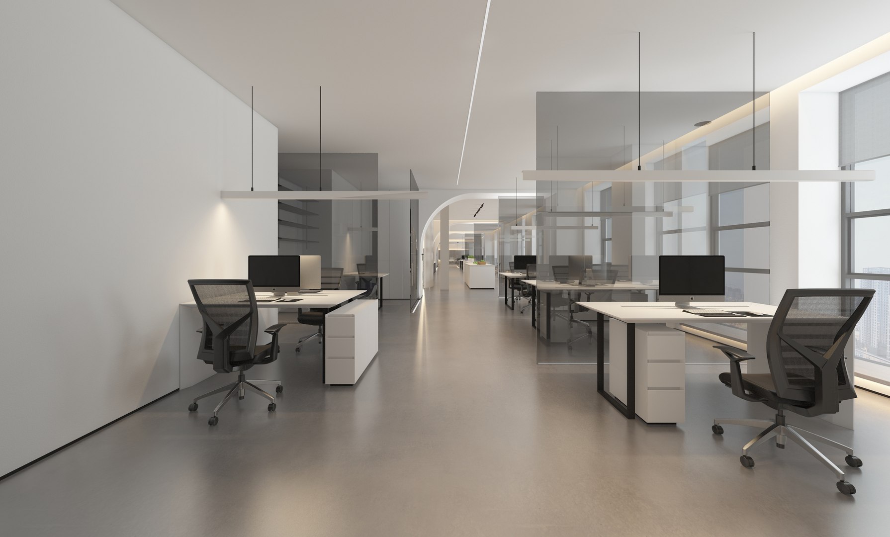 3D Arch Office Office Desk Chair Conference Room Conference Table Tea ...