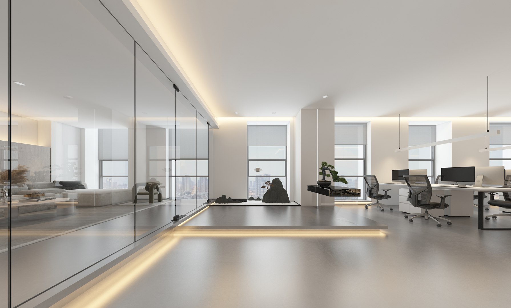 3D Arch Office Office Desk Chair Conference Room Conference Table Tea ...