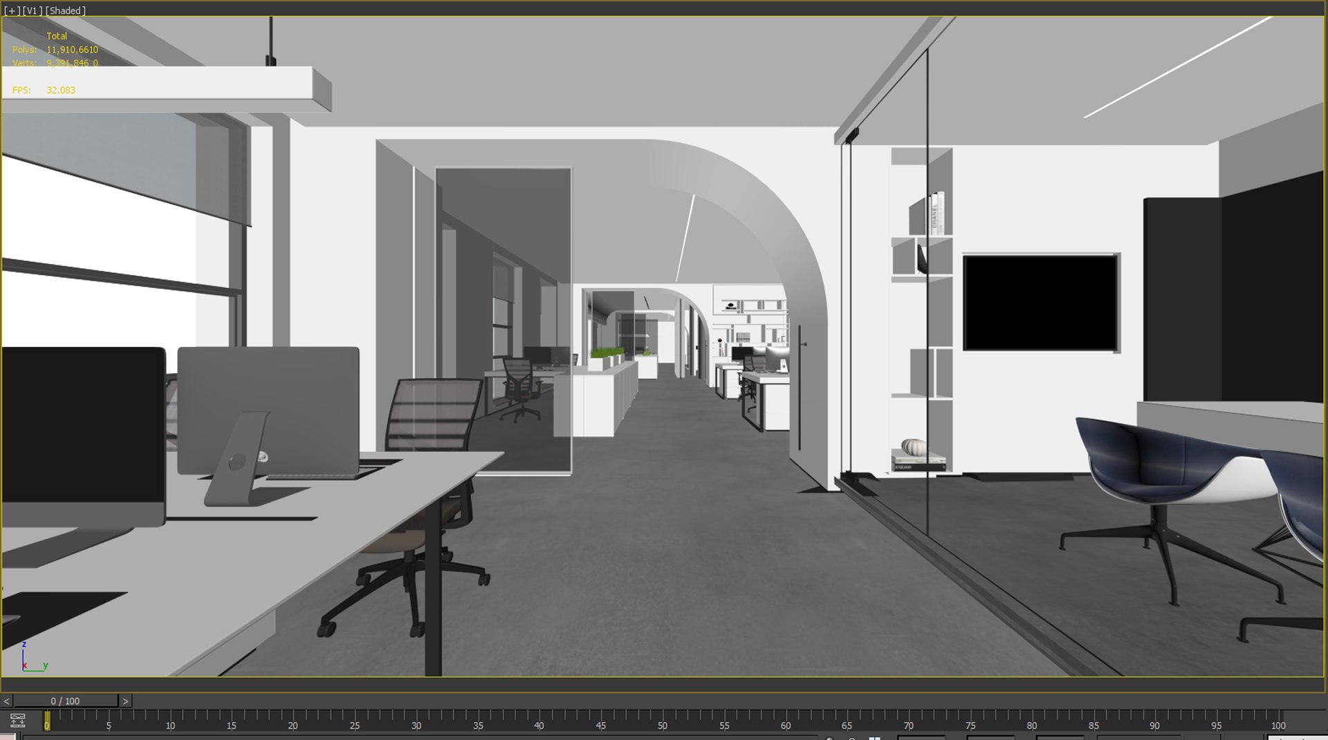 3D Arch Office Office Desk Chair Conference Room Conference Table Tea ...