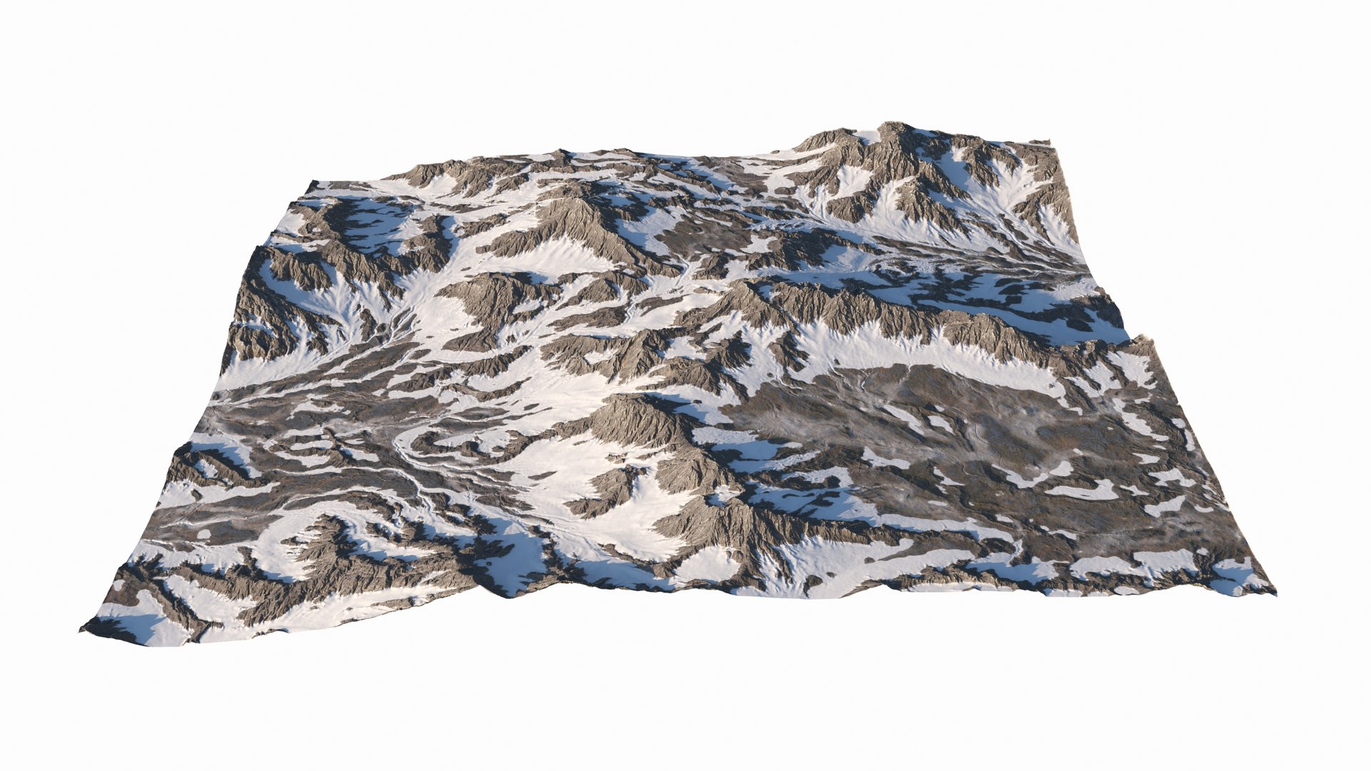 3D model Snowy rocky terrain - TurboSquid 2165106