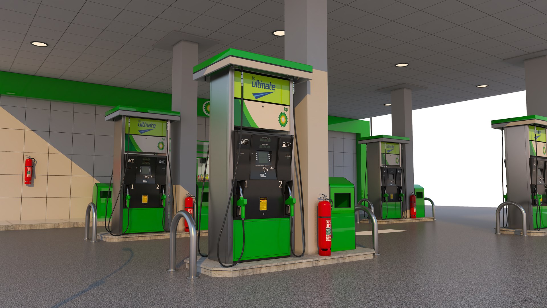 Bp Gas Station 3D Model - TurboSquid 2271188