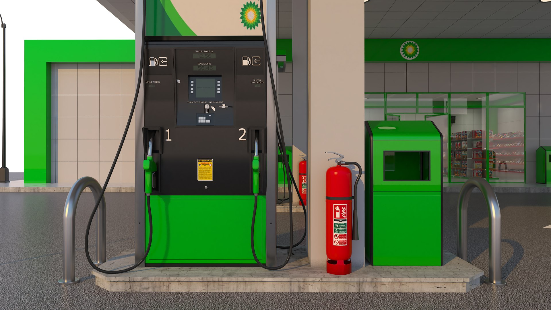Bp Gas Station 3D Model - TurboSquid 2271188