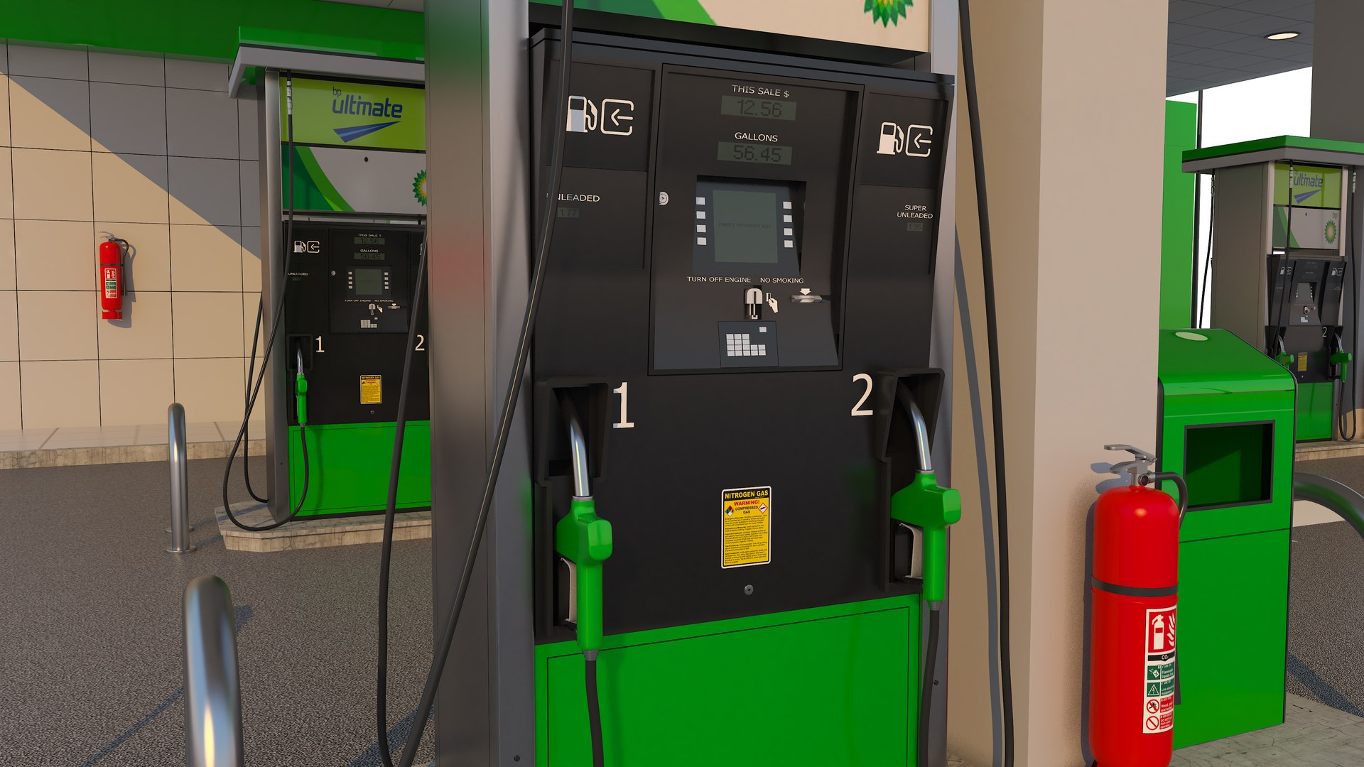 Bp Gas Station 3D Model - TurboSquid 2271188