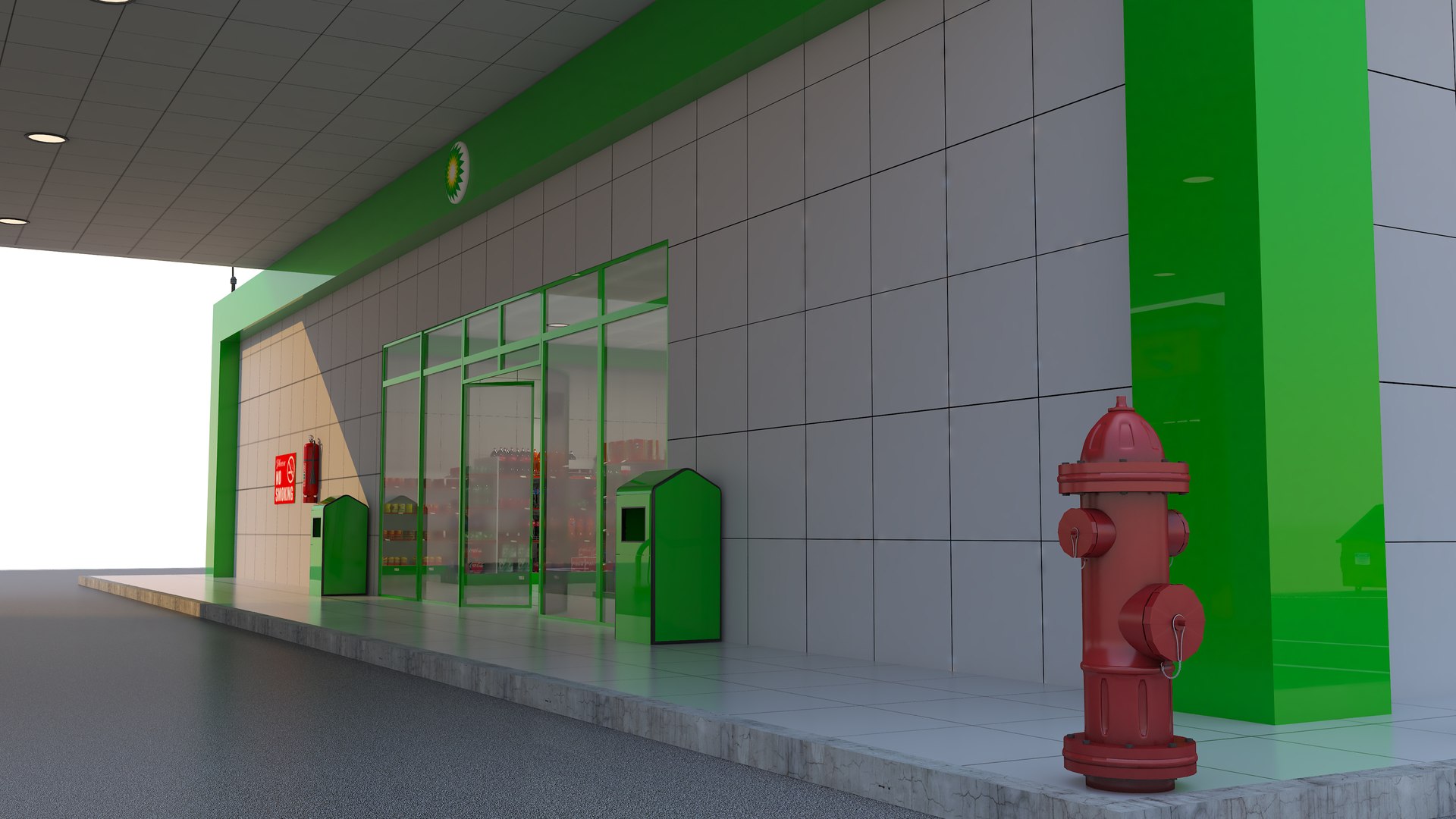 Bp Gas Station 3D Model - TurboSquid 2271188