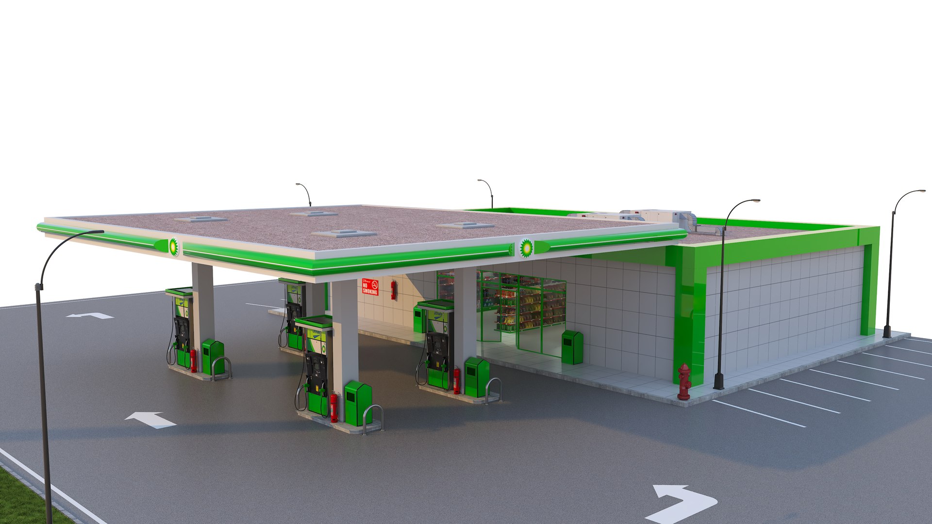 Bp Gas Station 3D Model - TurboSquid 2271188