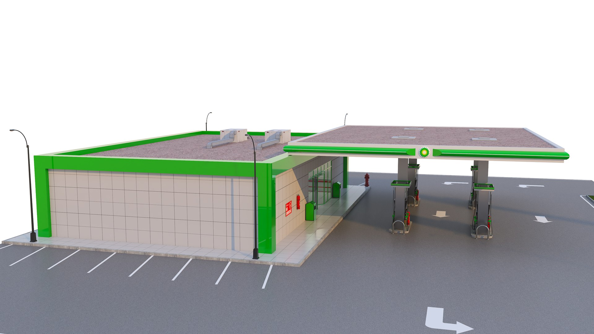 Bp Gas Station 3D Model - TurboSquid 2271188