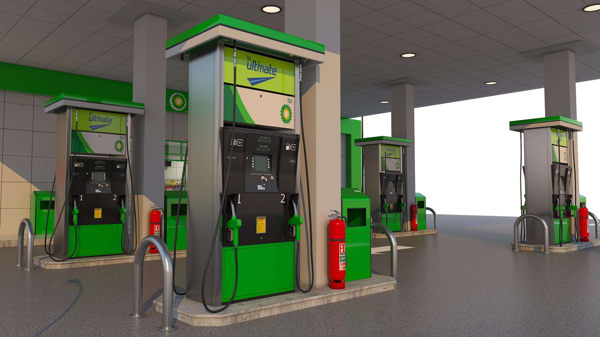 Bp Gas Station 3D Model - TurboSquid 2271188
