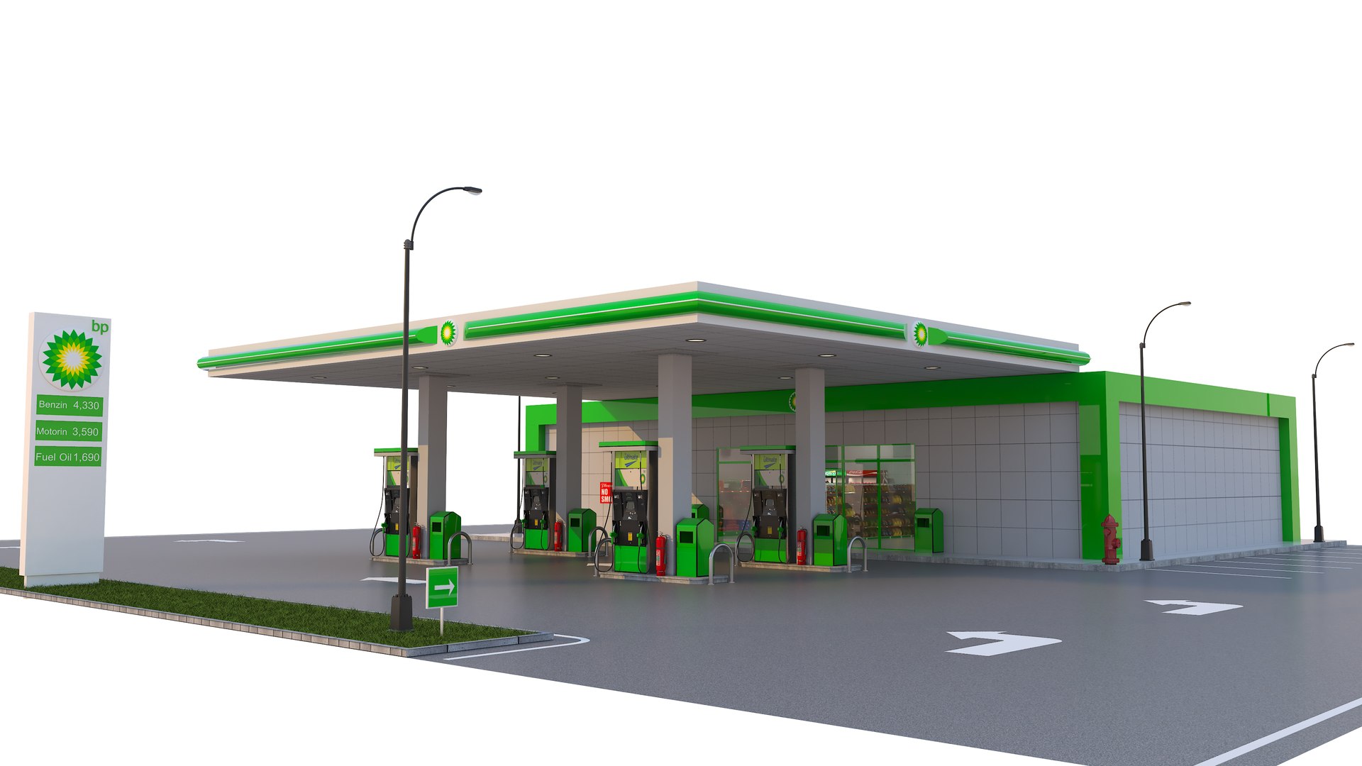 Bp Gas Station 3D Model - TurboSquid 2271188
