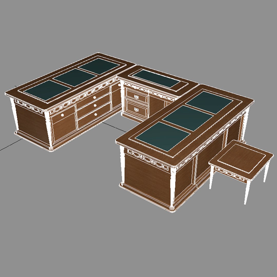 Office Main Table 3D Model - TurboSquid 2051477