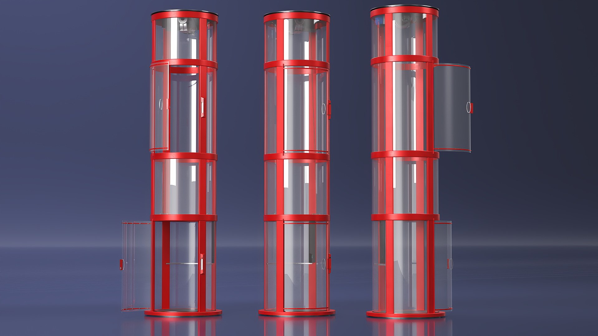 3D Model Mini Glass Elevator Red - TurboSquid 2300520