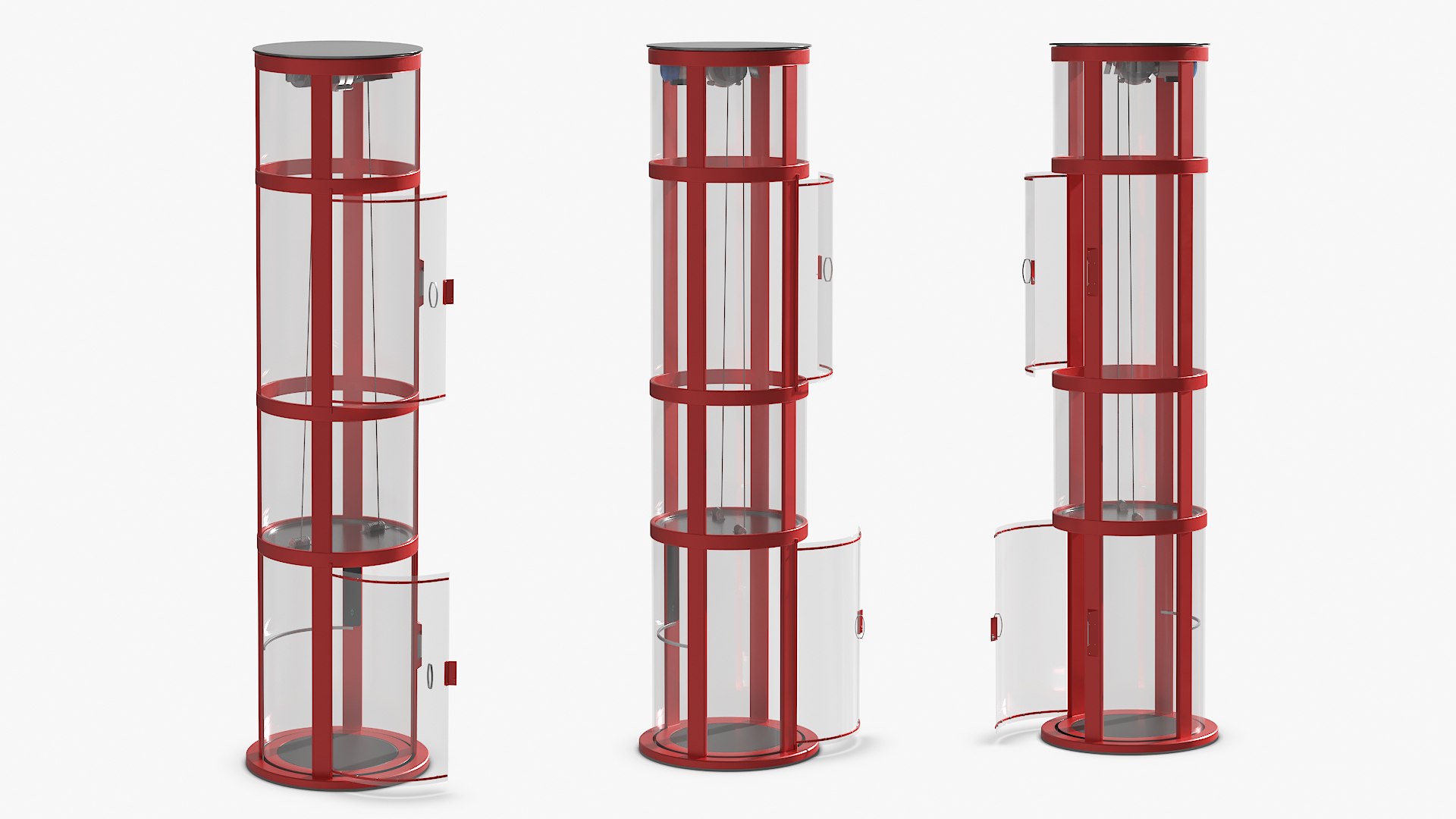 3D Model Mini Glass Elevator Red - TurboSquid 2300520