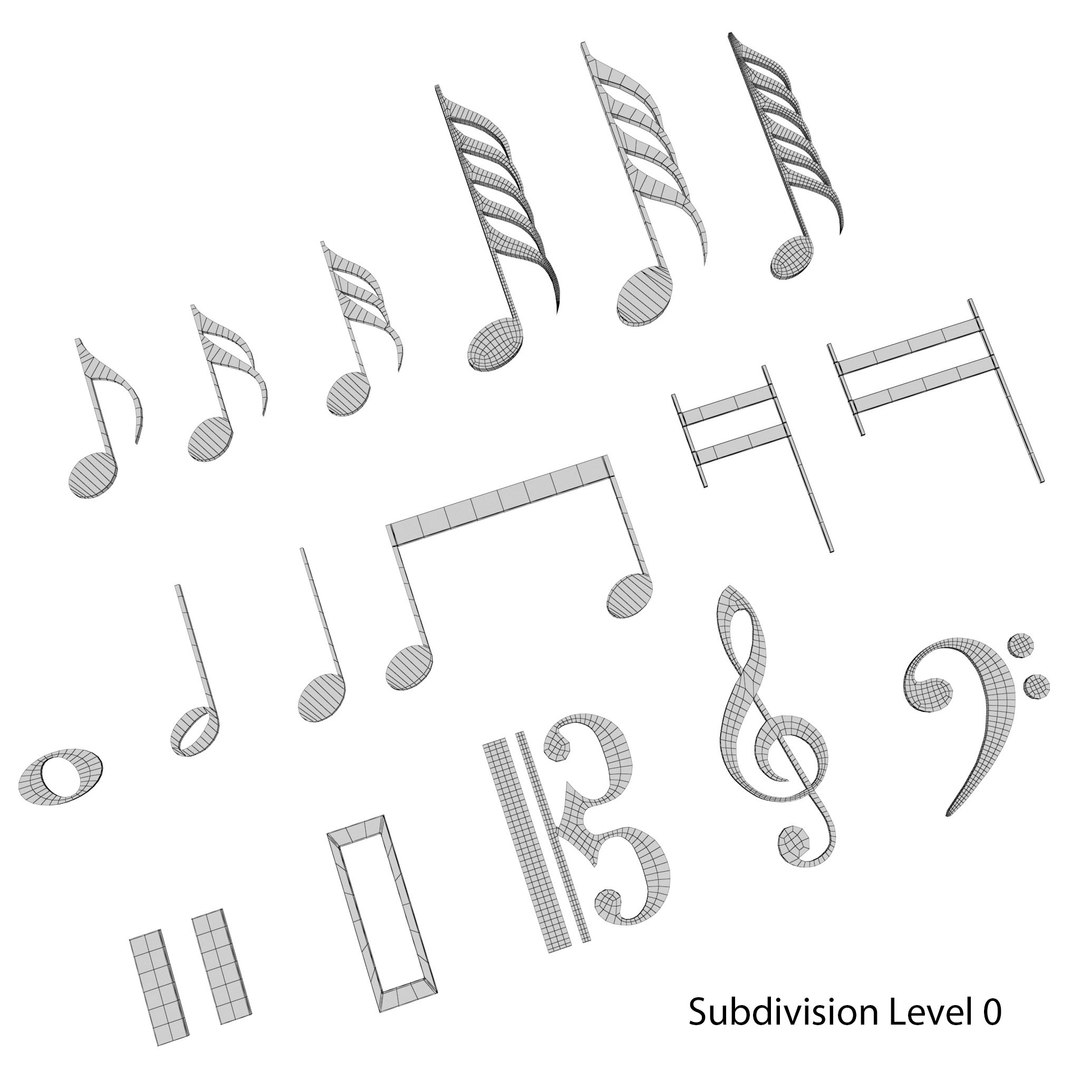 Musical Notes Glass 3D Model - TurboSquid 2141235