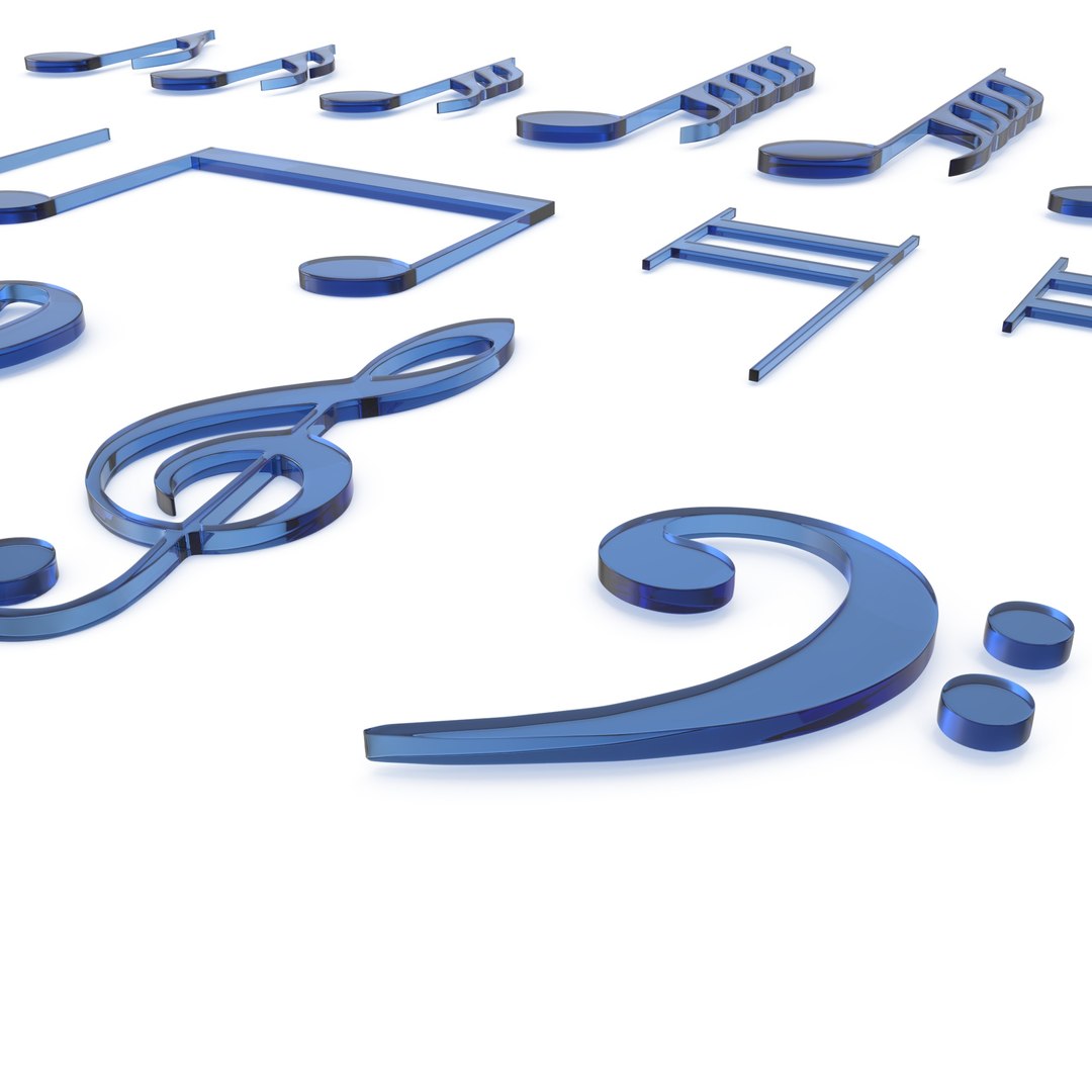 Musical Notes Glass 3D Model - TurboSquid 2141235