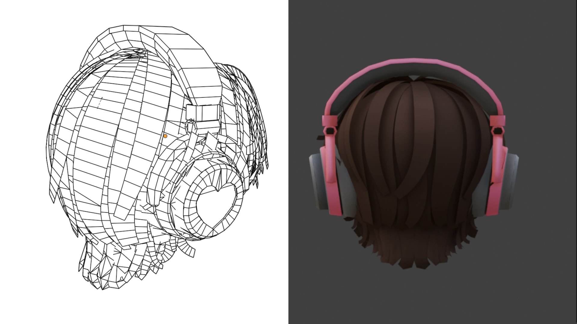Stylized Character Head With Brown Hair And Headphones 3D - TurboSquid ...