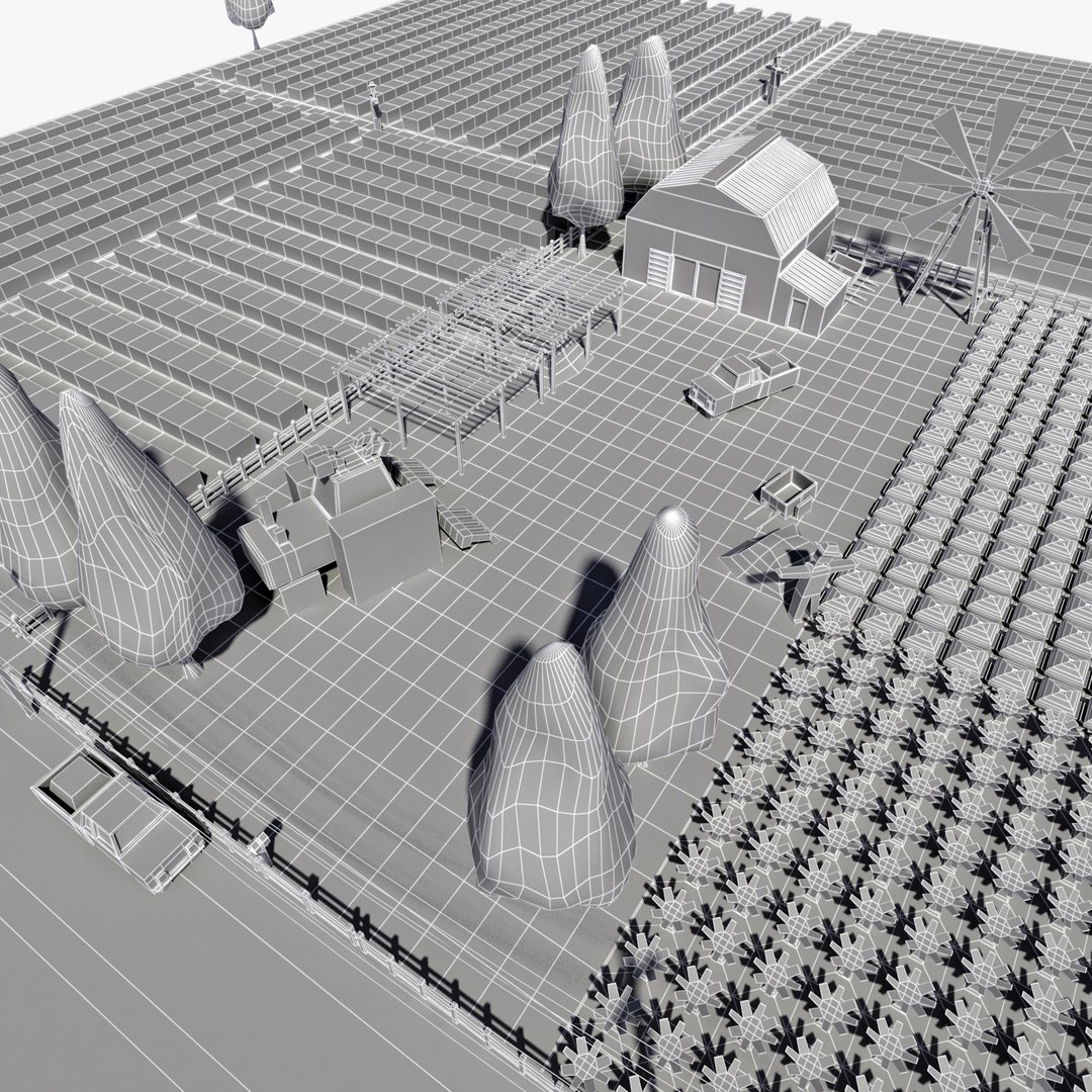 3d model cartoon farm