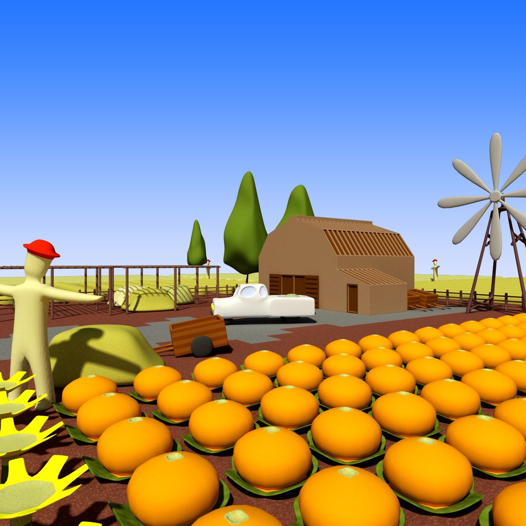3d model cartoon farm