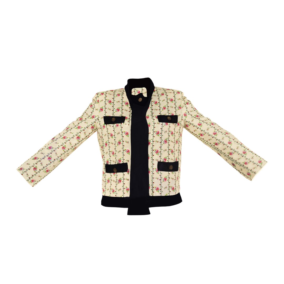 Game Ready Rose Patterned Jacket 3D Model - TurboSquid 2089288