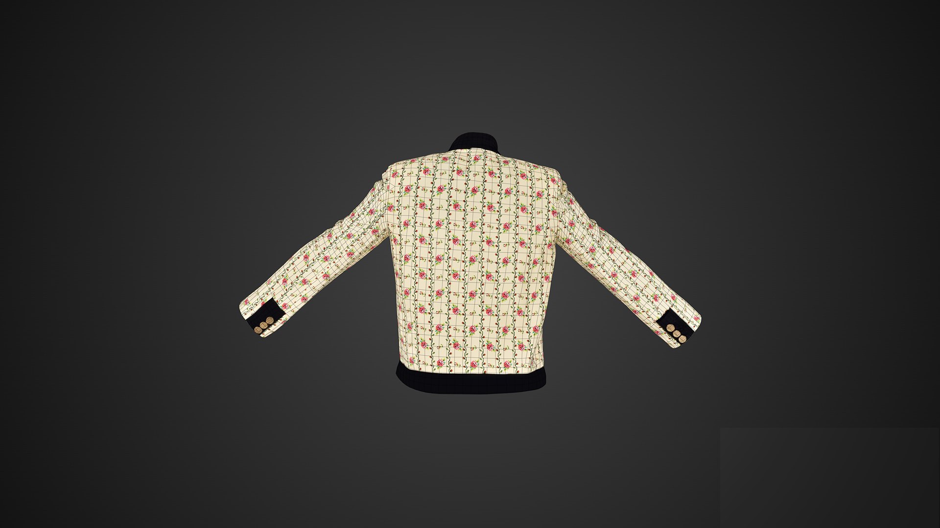 Game Ready Rose Patterned Jacket 3D Model - TurboSquid 2089288
