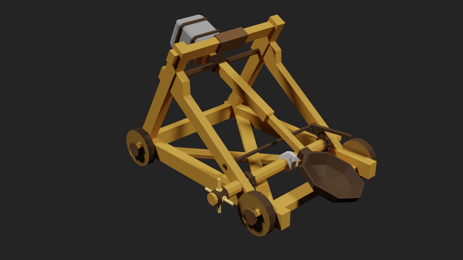 modelo 3d Catapulta Lowpoly - TurboSquid 1838040