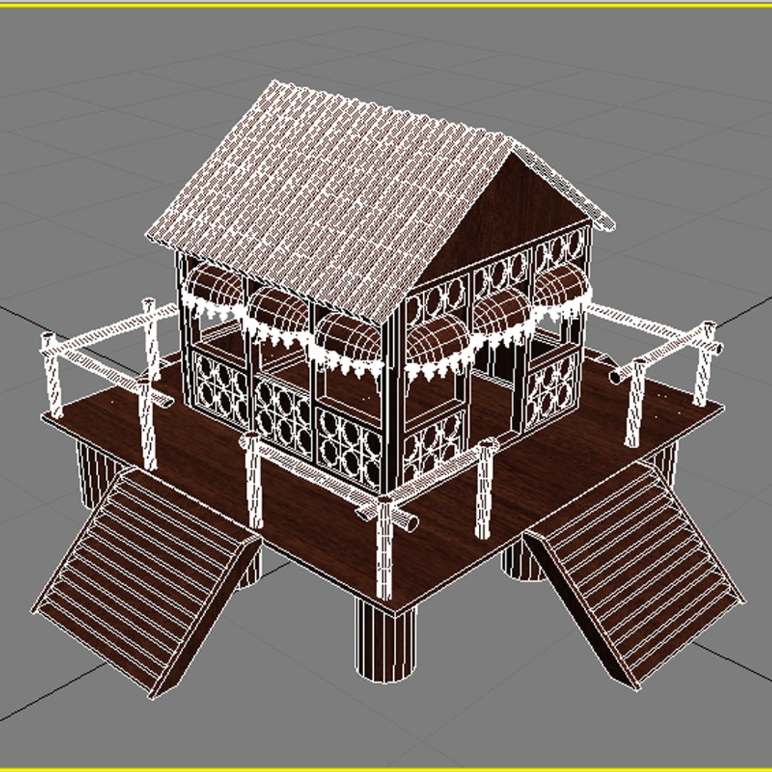 3D Wooden Hut Model - TurboSquid 2238824