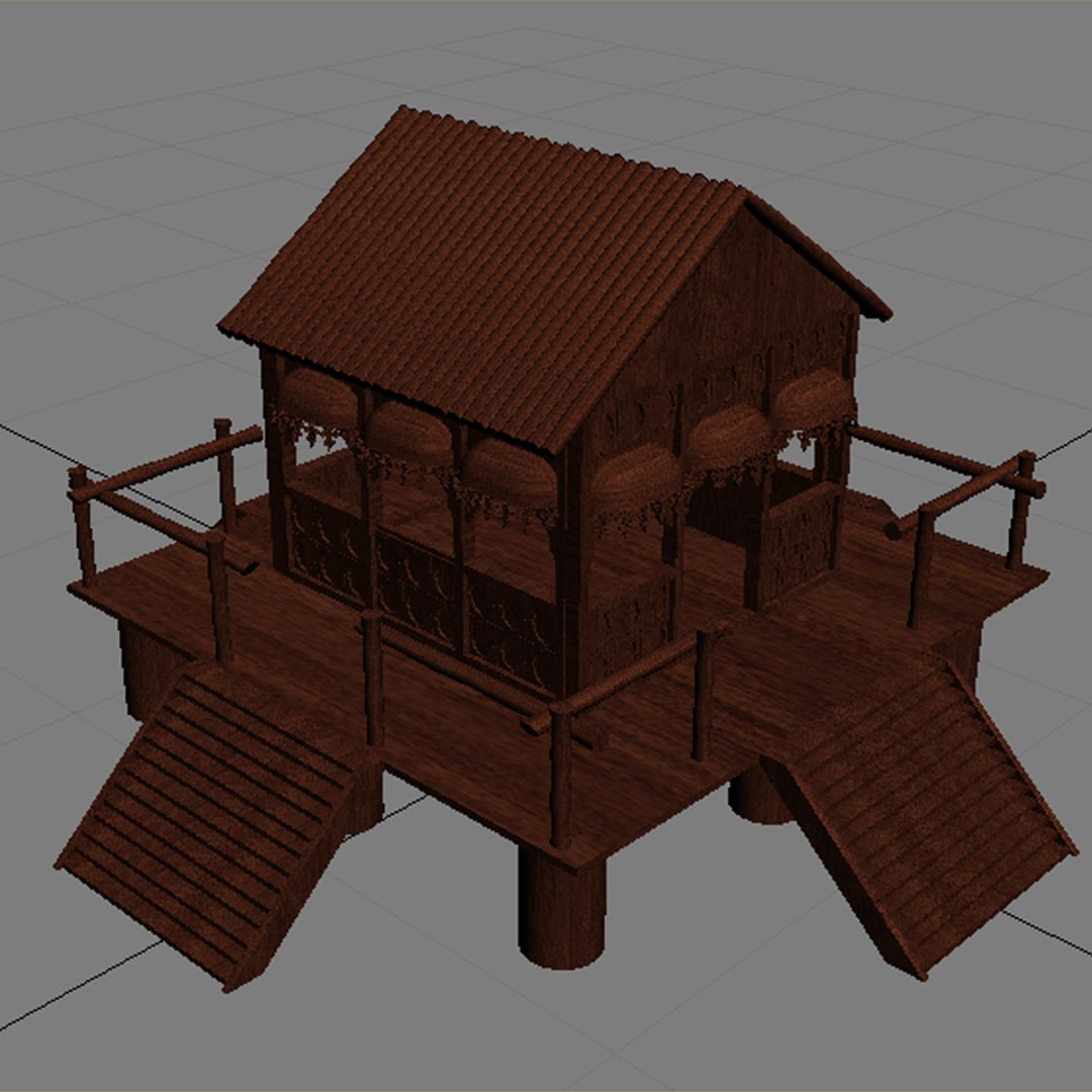 3D Wooden Hut Model - TurboSquid 2238824
