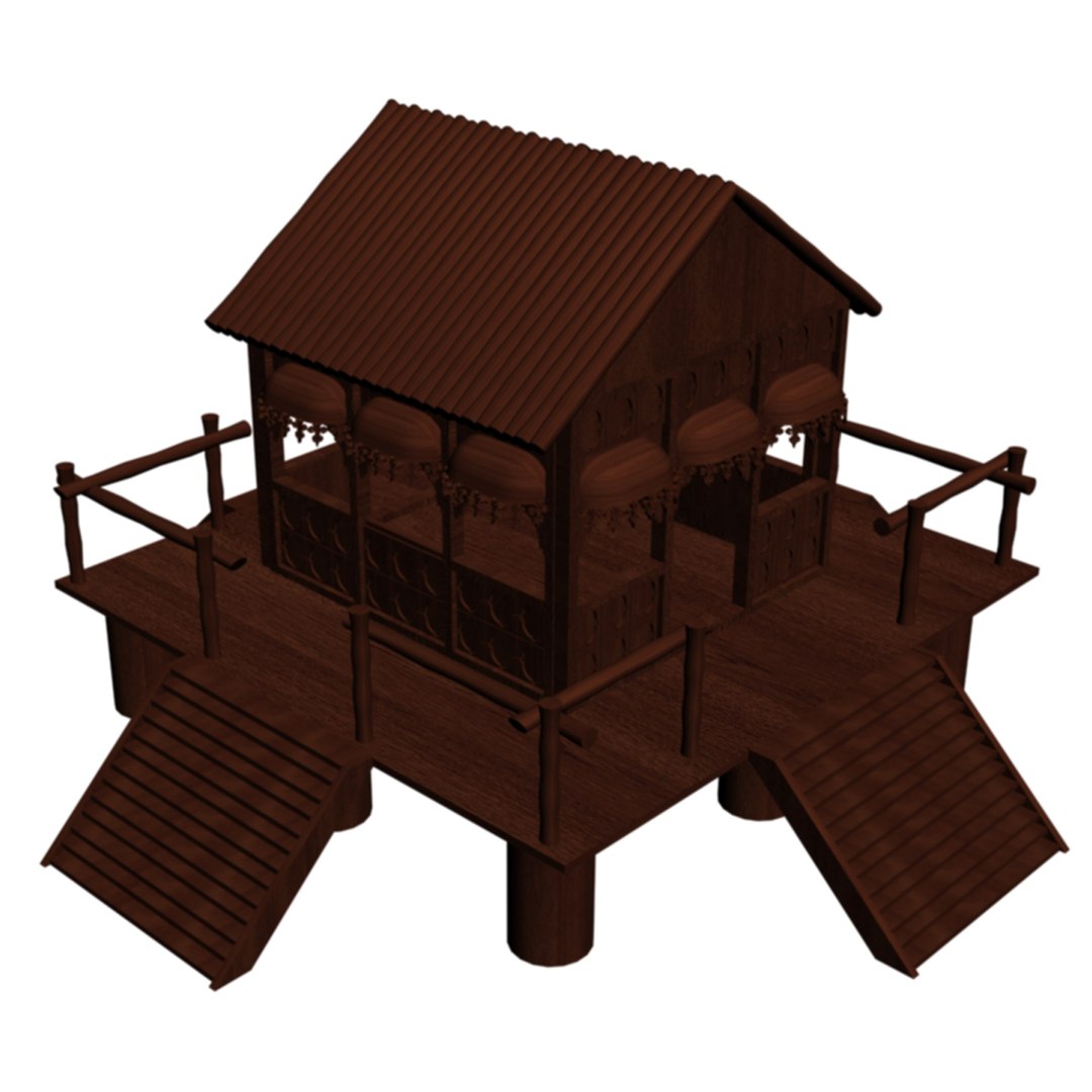 3D Wooden Hut Model - TurboSquid 2238824